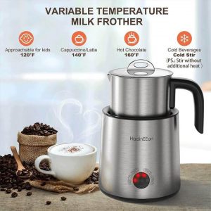 HadinEEon Variable Temperature Milk Frother Stainless Steel 13.5oz ...