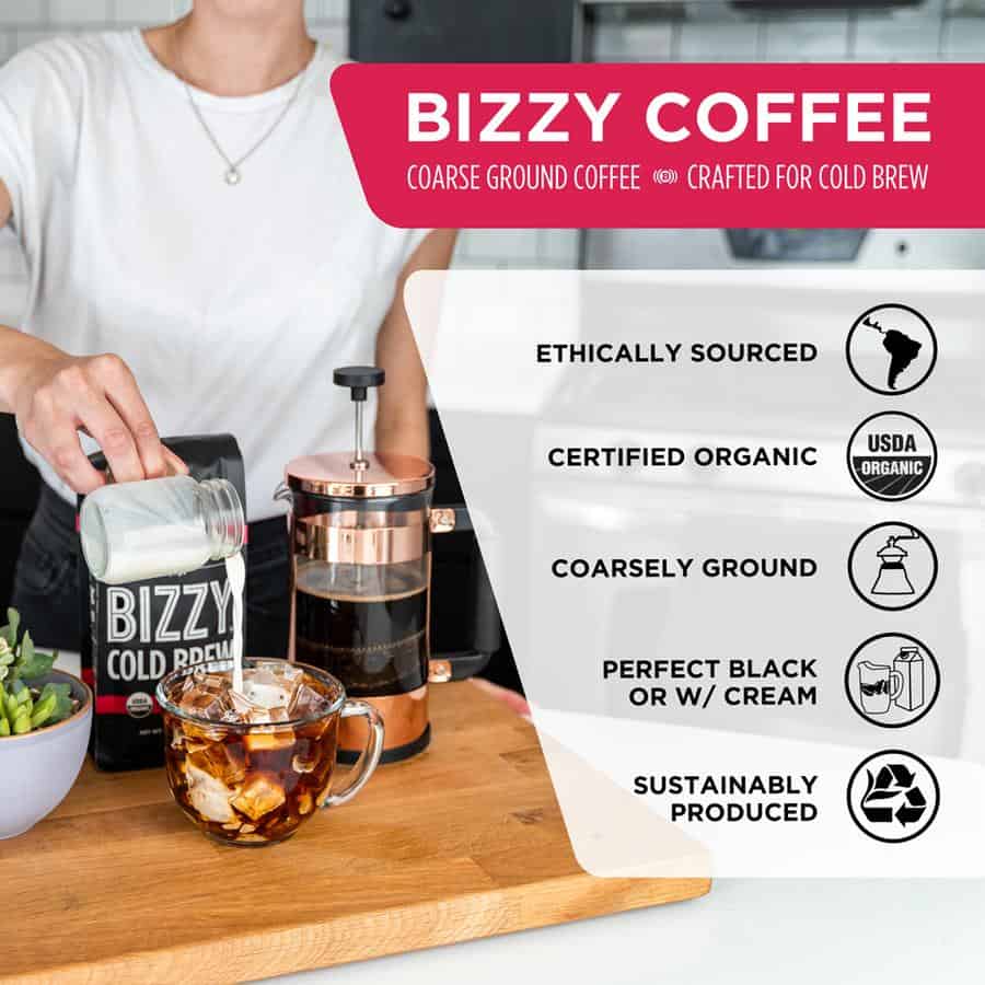 Bizzy Coffee Cold Brew Smooth & Sweet Medium Roast - Best Quality Coffee