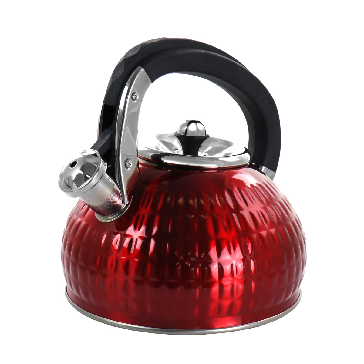 3 Liter Stovetop Whistling Kettle, Red - Best Quality Coffee