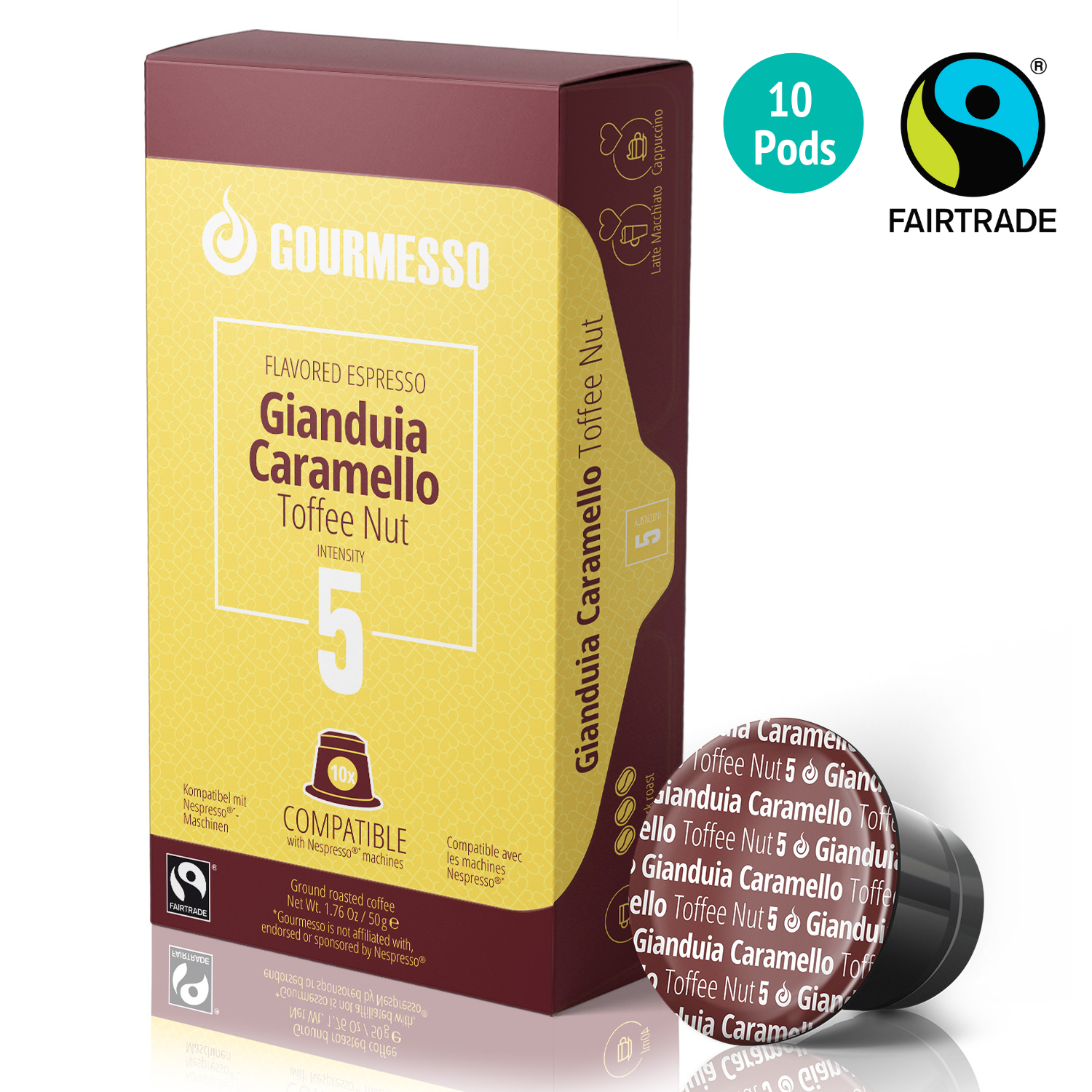 Gourmesso Toffee Nut - Fairtrade - 10 Pods - Best Quality Coffee