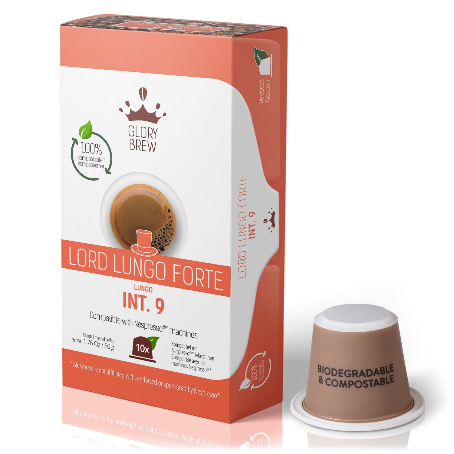 Glorybrew Nespresso Compostable Pods - Lord Lungo Forte 10ct - Best ...