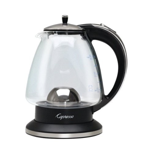 Capresso - H2O Glass 1.42L Electric Kettle - Black/Polished Chrome ...
