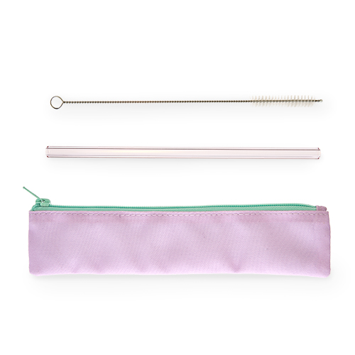 8285 Lavender Glass Straw Set, Purple - Best Quality Coffee