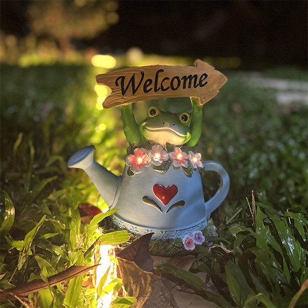 Solar Powered Kettle Frog Light - Resin - Best Quality Coffee