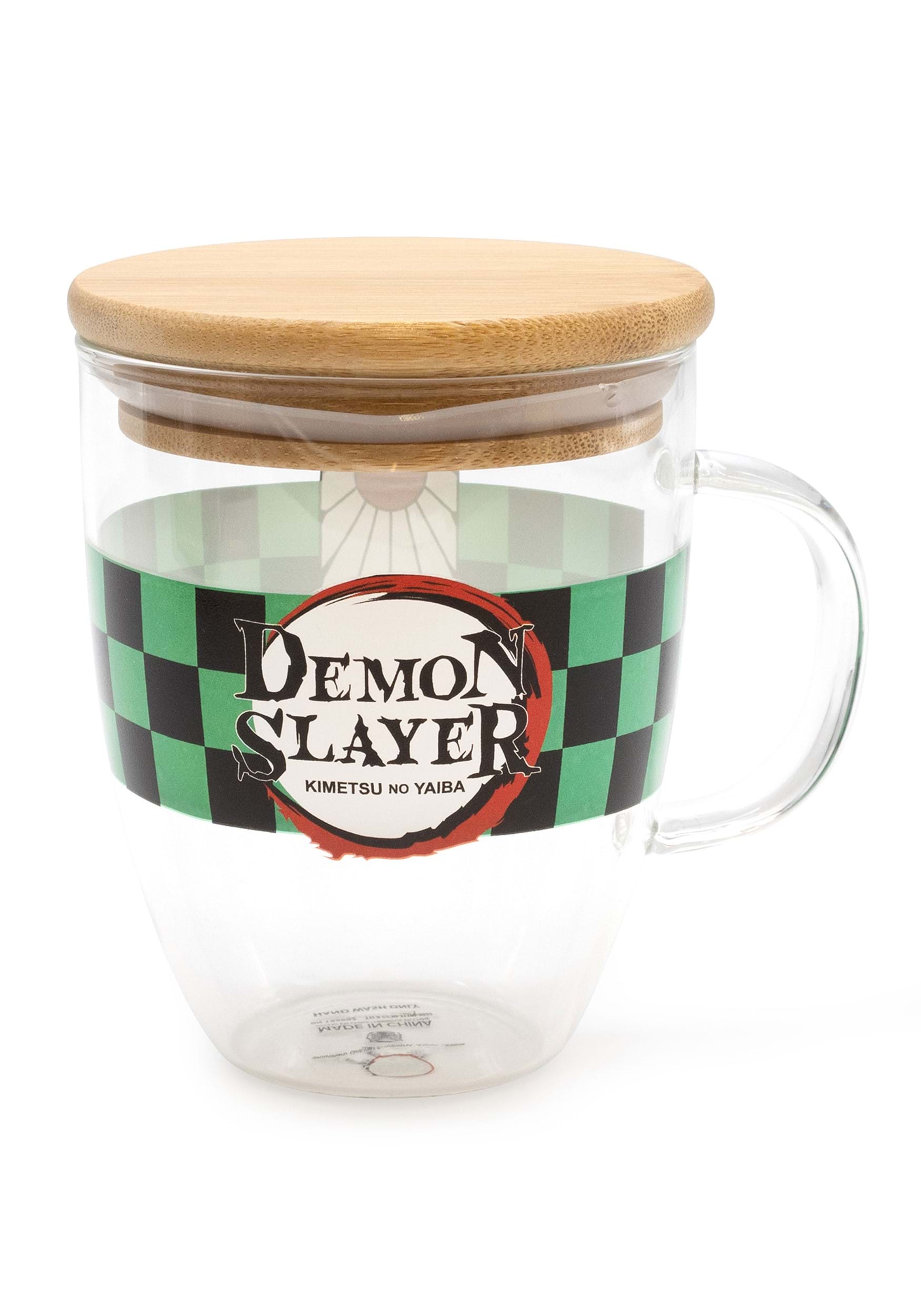Demon Slayer 13oz Tanjiro Glass Mug with Lid - Best Quality Coffee