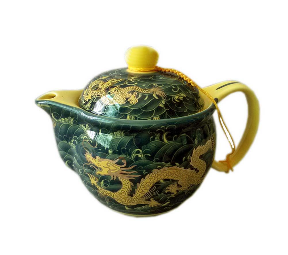 Golden Dragon Porcelain Tea Kettle Gift for Friend, Green - Best ...