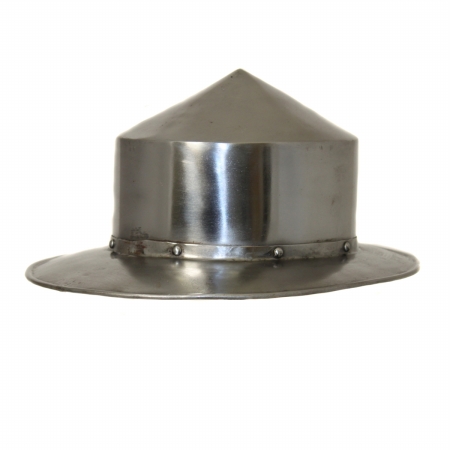 Antique Replica Medieval Infantry Steel Pointed Kettle Hat Helmet ...