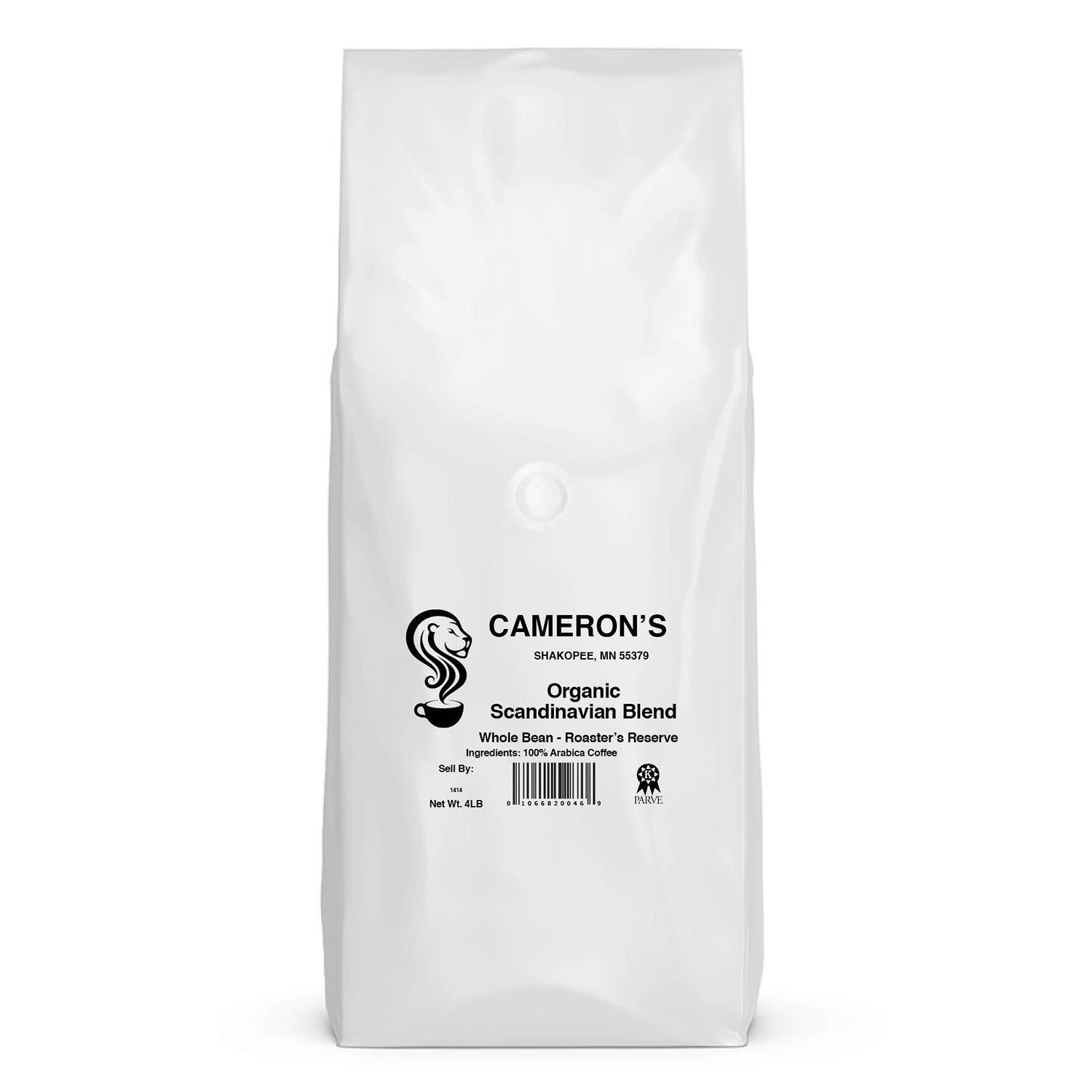 Cameron's Coffee Organic Whole Bean Coffee, Scandinavian Blend (64 oz.) - Best Quality Coffee