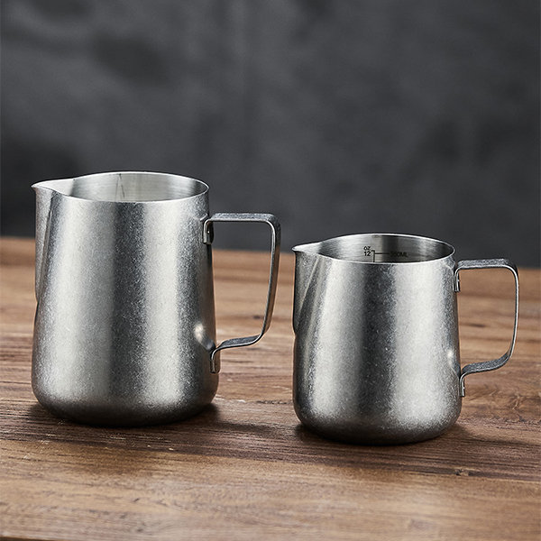 Vintage Coffee Frothing Pitchers - Stainless Elegance - Barista's ...