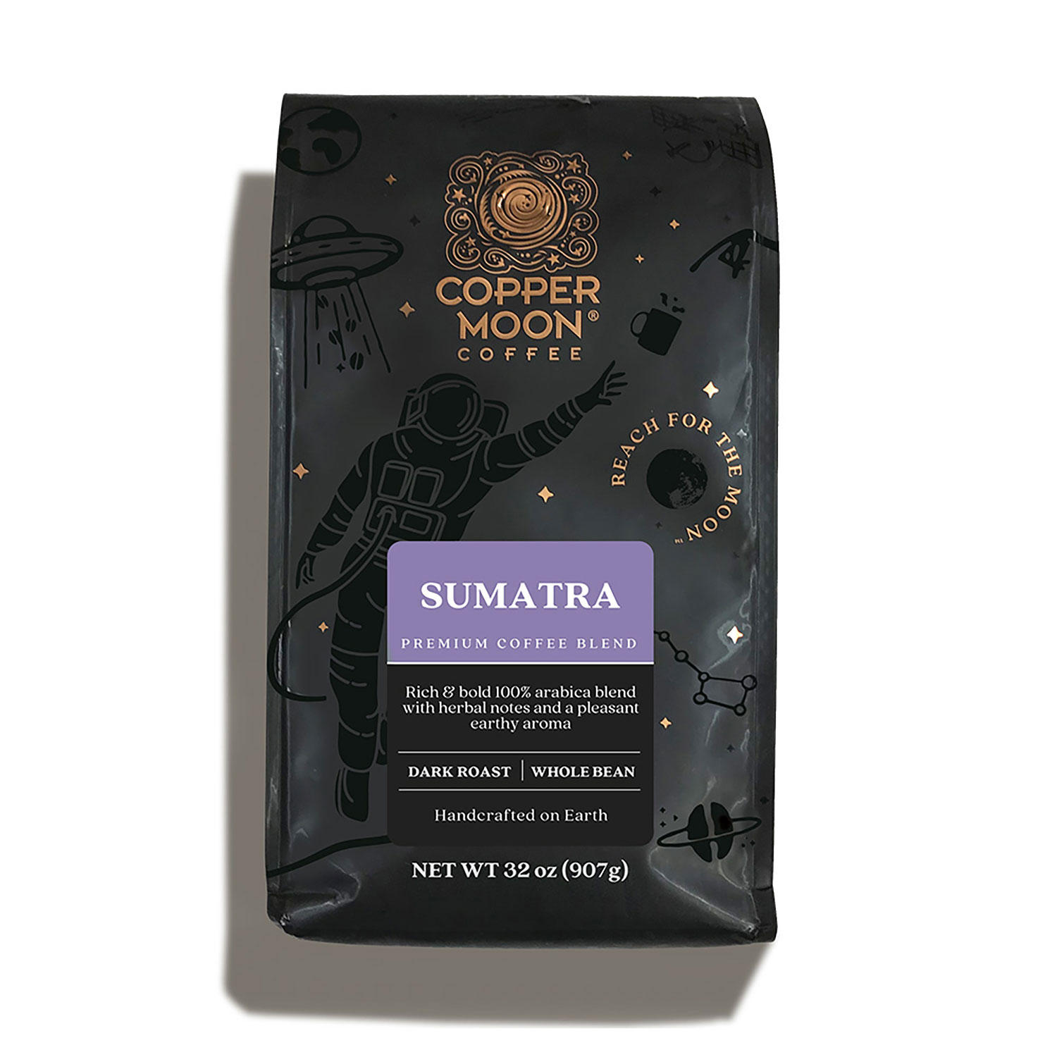 Copper Moon Coffee Whole Bean Blend, Sumatra (32 oz.) - Best Quality Coffee