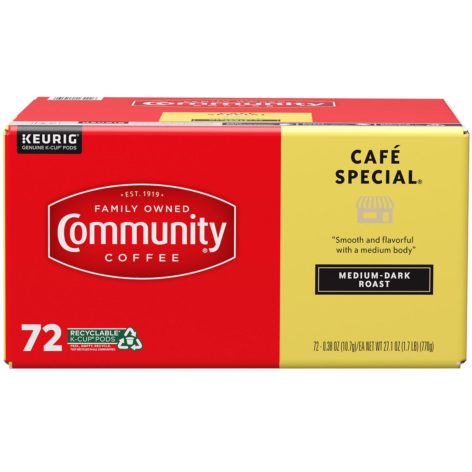 Community Coffee Café Special Medium-Dark Roast Single Serve (72 ct ...