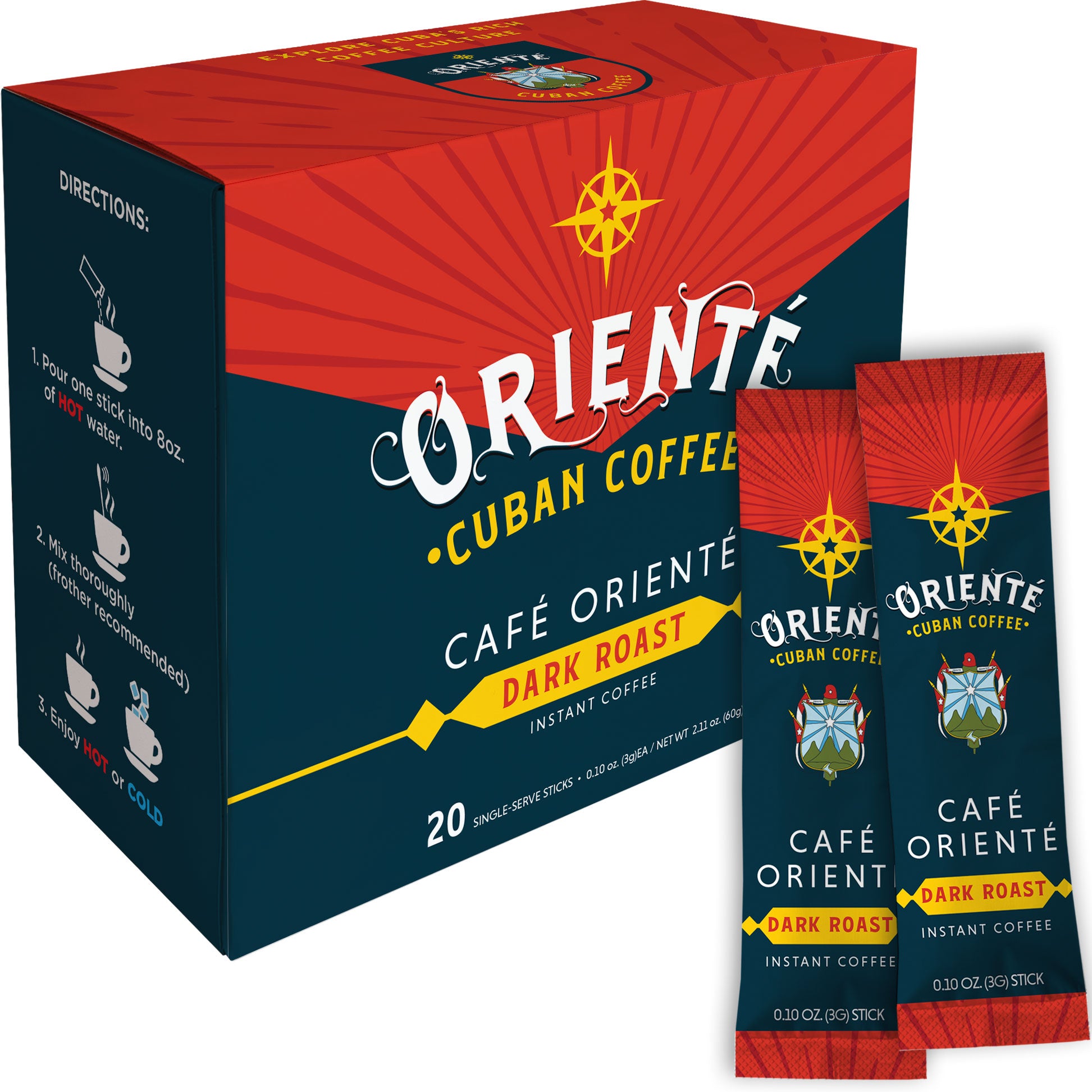 Oriente Cuban Dark Roast Coffee Instant Sticks - Best Quality Coffee