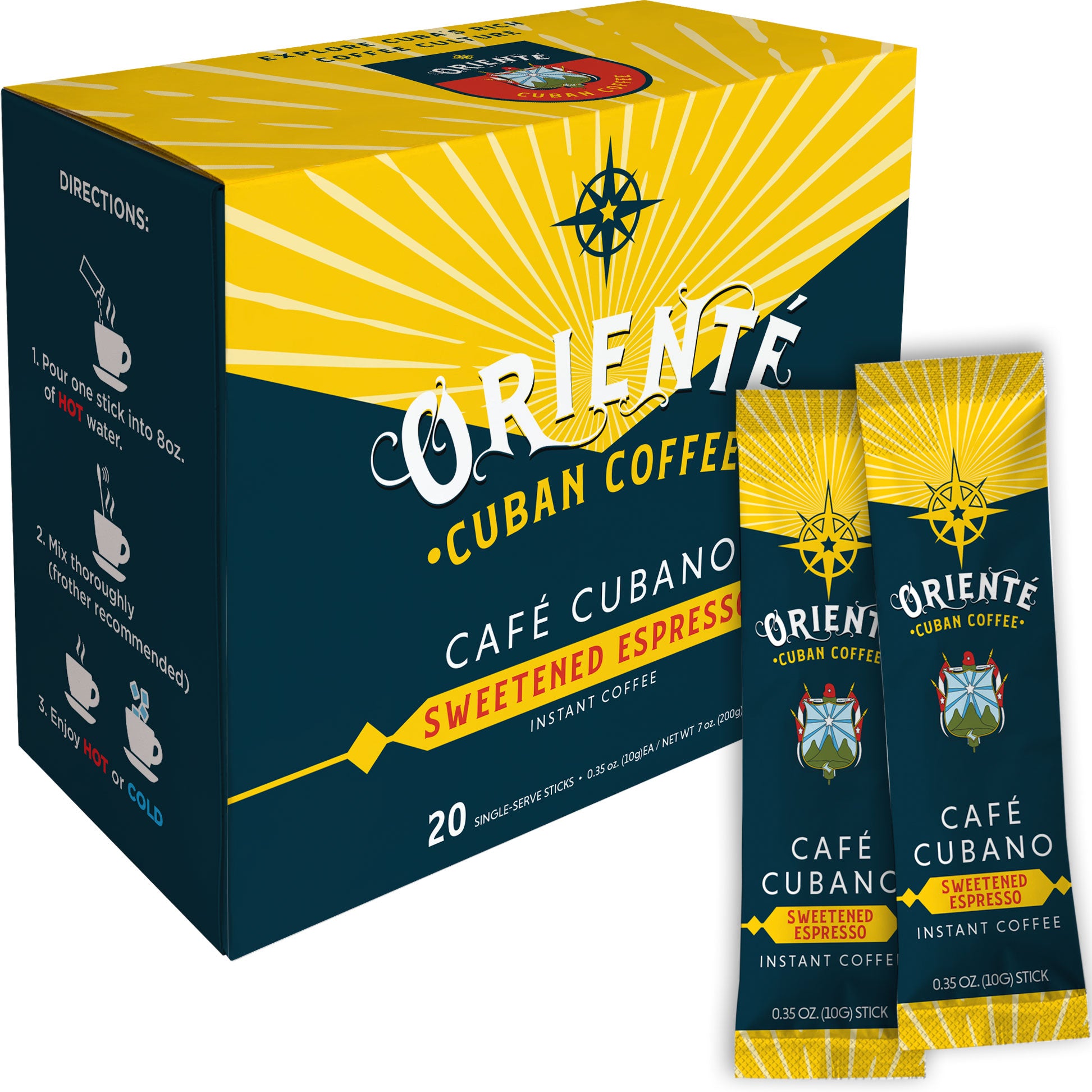 Oriente Cafe Cubano Dark Roast Coffee Instant Sticks - Best Quality Coffee